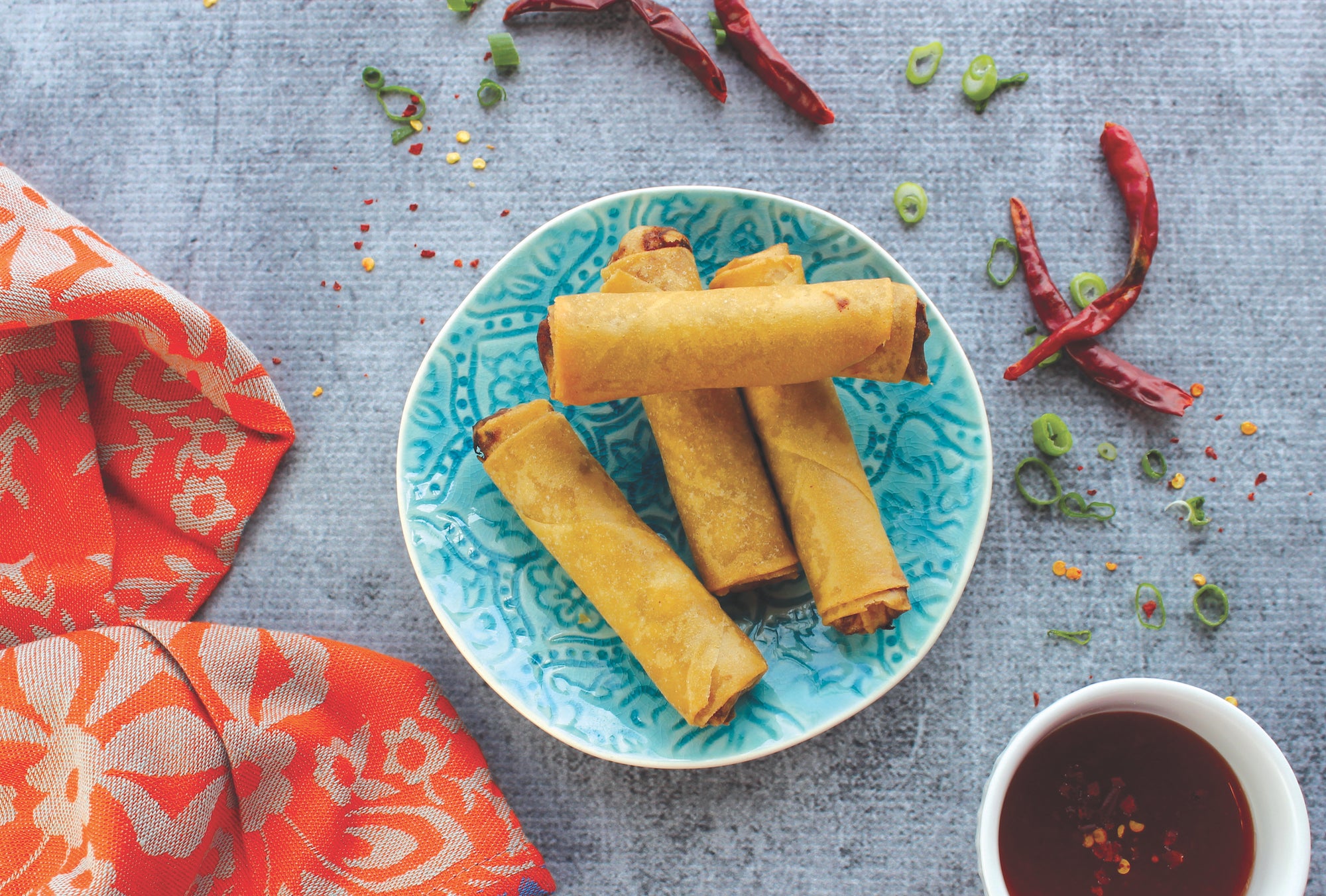 Vegetable Spring Rolls Platter | Masala Wok Indian + Asian Fare